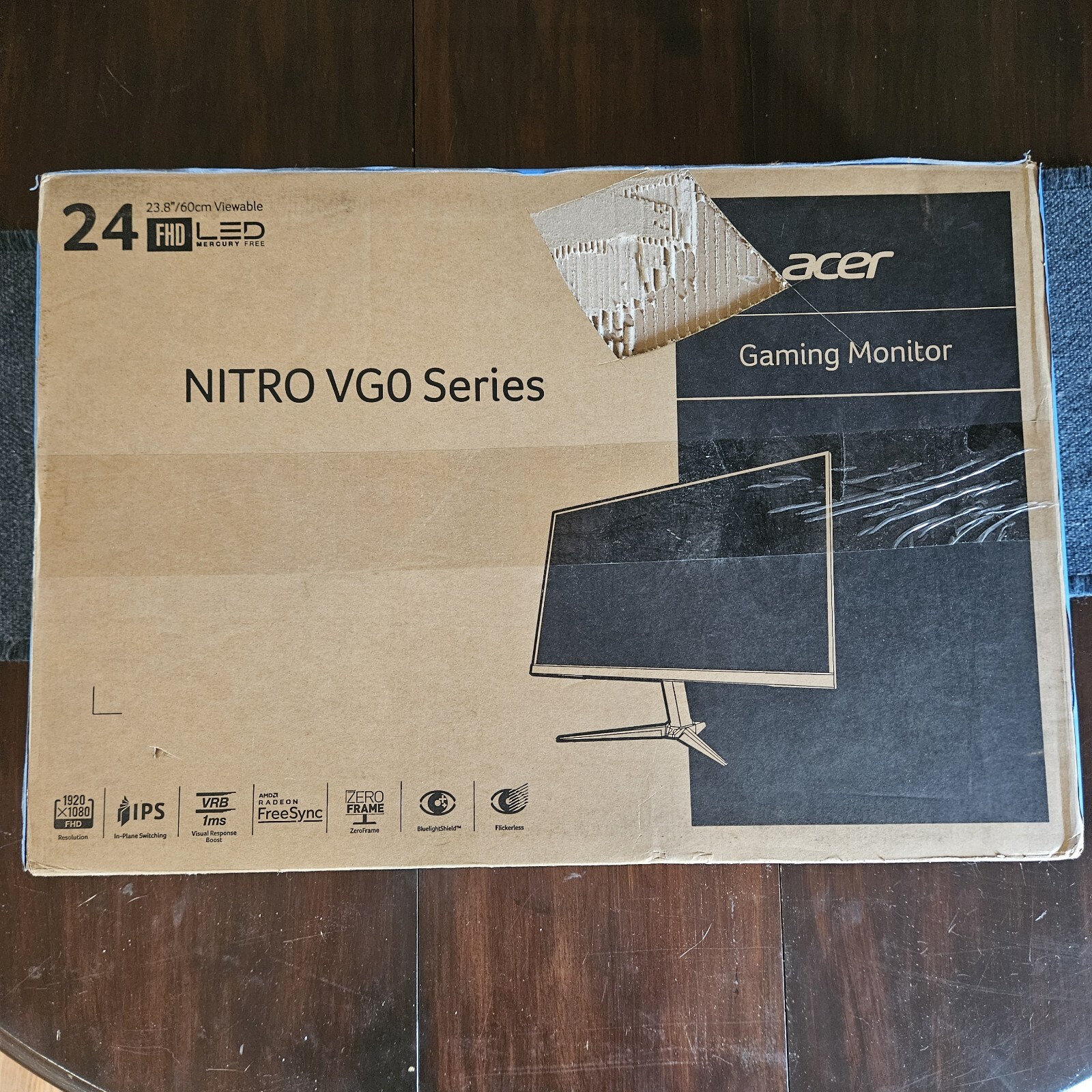 Acer Nitro VG0 VG240Y Dbmipcx 23.8" IPS LED Gaming Monitor - Black for ...