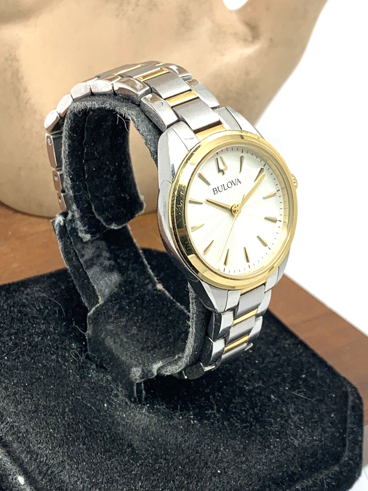 Bulova Women's Watch 98L277 Sutton White Dial Quartz 2-Tone Stainless ...