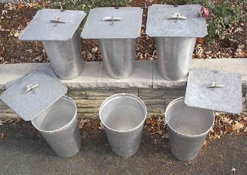 10 MAPLE SYRUP Aluminium Sap BUCKETS + 10 Lids Covers + 10 Taps Spouts ...