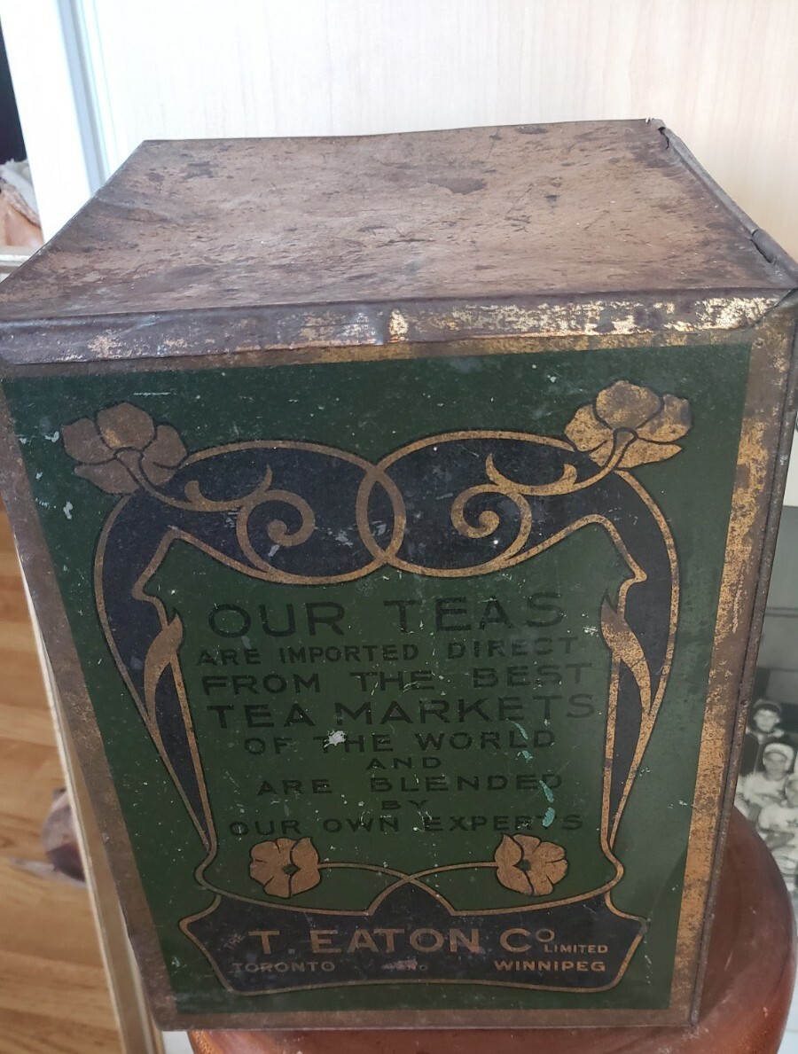 Antique advertising Eaton Co Tea Can Our WINNIPEG Store Display Tin ...