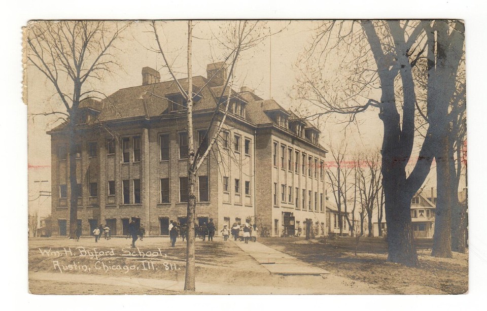 DESTINATION: 1907 Illinois to SWEDEN - RPPC Byford School, Austin ...
