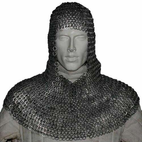 Medieval Chain mail Hood Costume Round Riveted with Flat Washer ...