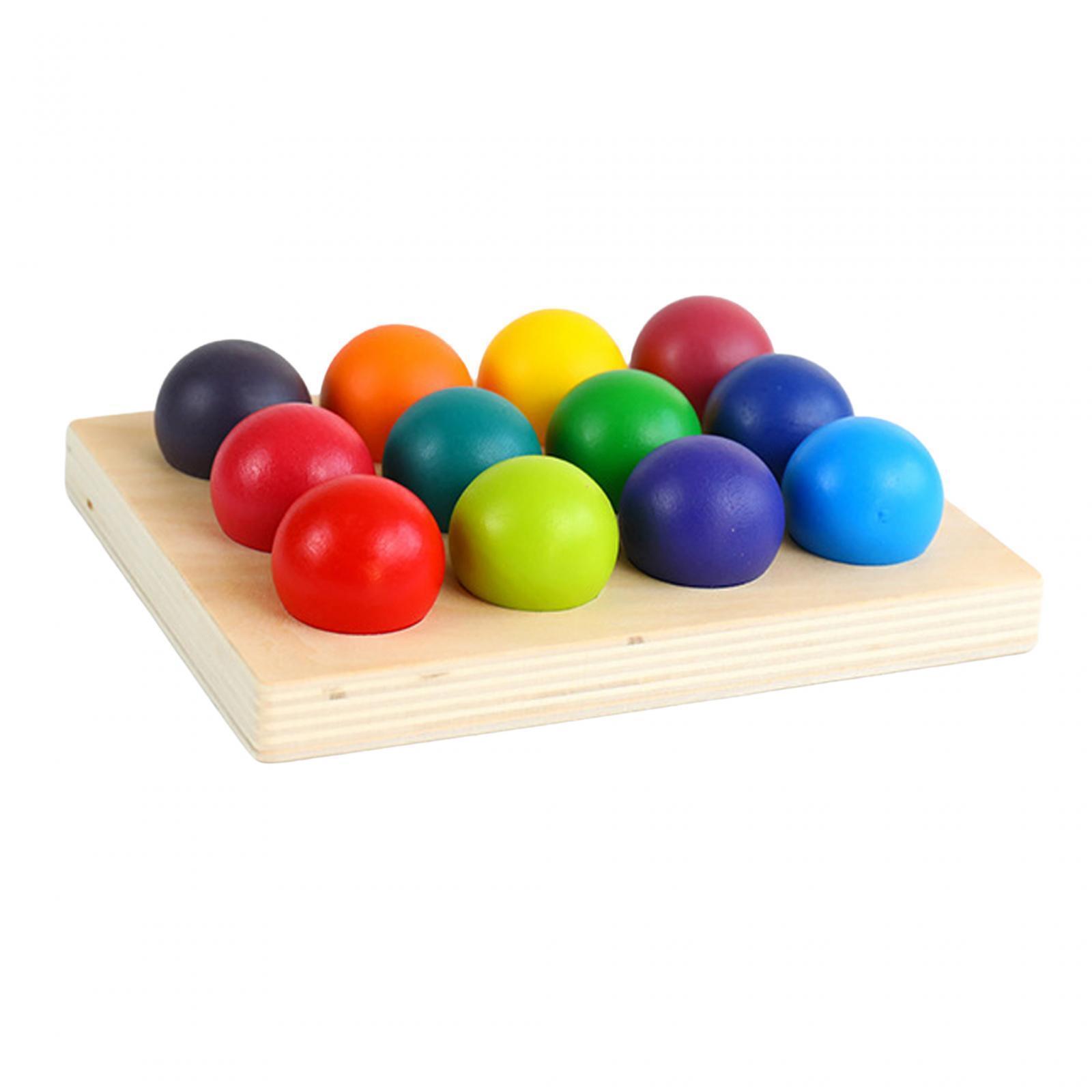 Rainbow Balls Montessori Toys Color Matching Toys Color Recognition Age ...