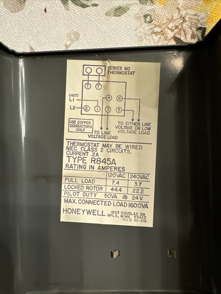 Honeywell R845A 1030 Switching Relay 120V 50/60Hz 2 Wire 24V Control ...