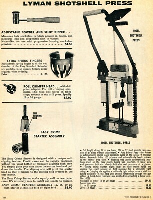 1977 Print Ad of Lyman 100SL Shotshell Reloading Press | eBay