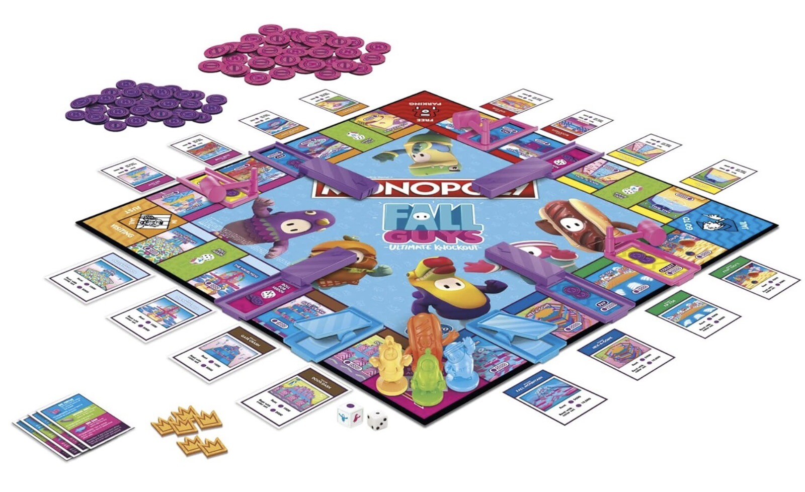 Monopoly Fall Guys Ultimate Knockout Family Board Game Interactive ...