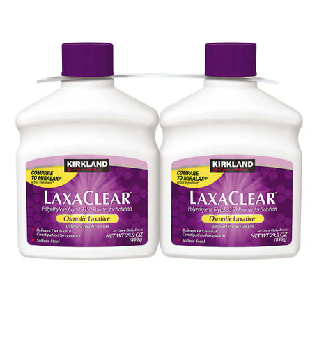Laxative Polyethylene Glycol - Kirkland Signature LaxaClear 100 Doses ...