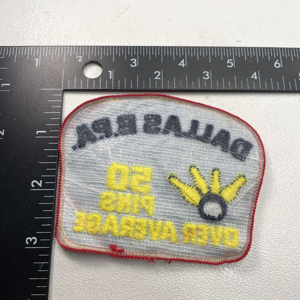 Vtg Texas Bowling Patch DALLAS BPA 50 PINS OVER AVERAGE 22RI | eBay