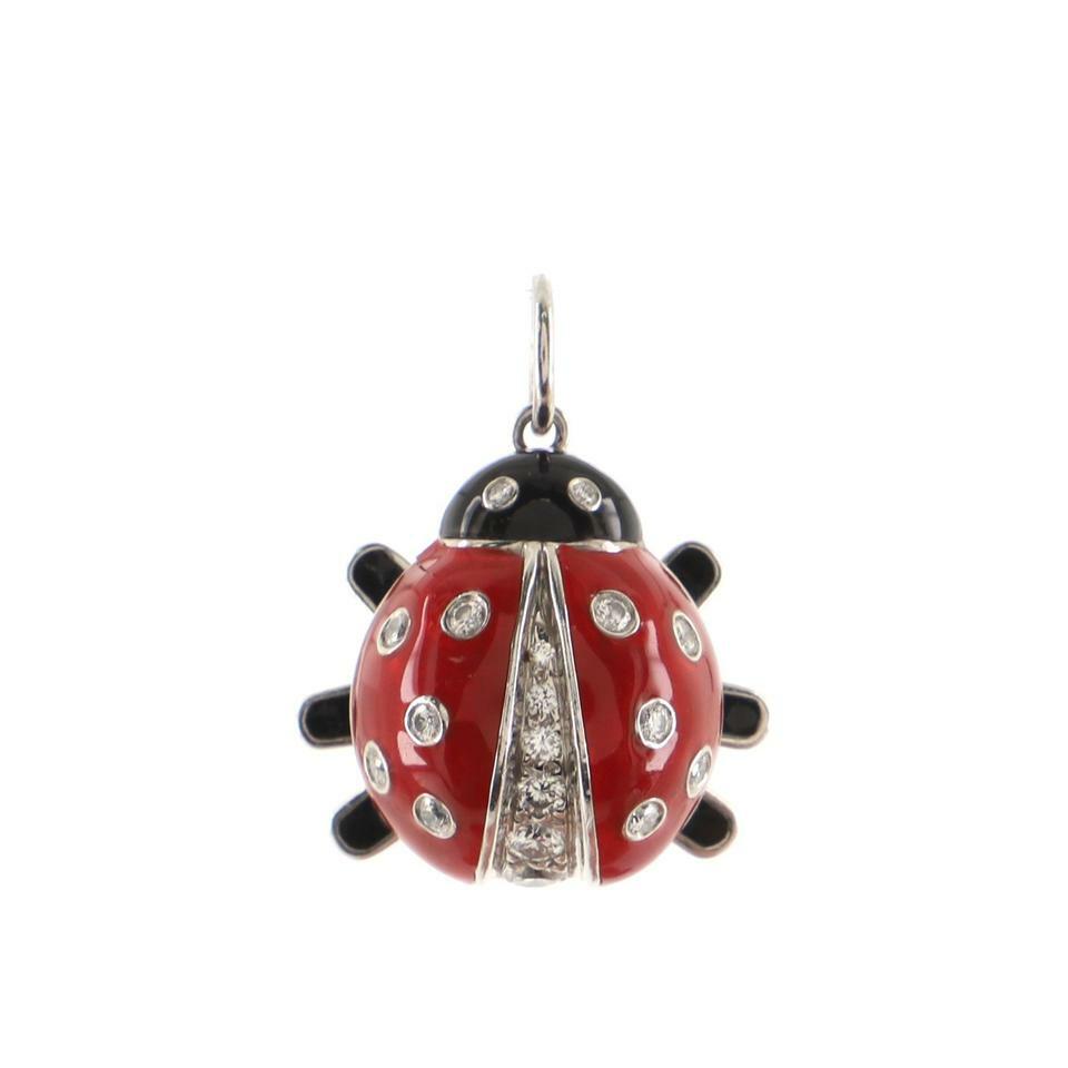 Tiffany & Co. Platinum Red Enamel Diamond Ladybug Charm Pendant | eBay