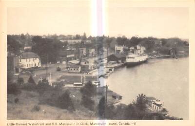 LITTLE CURRENT Canada postcard Manitoulin District docks SS ferry ...