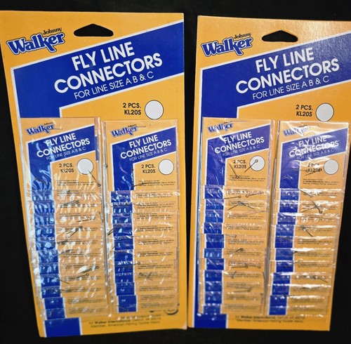 VINTAGE NOS Johnny Walker Fly Line Connectors - 2 Store Cards- 24 Pks ...