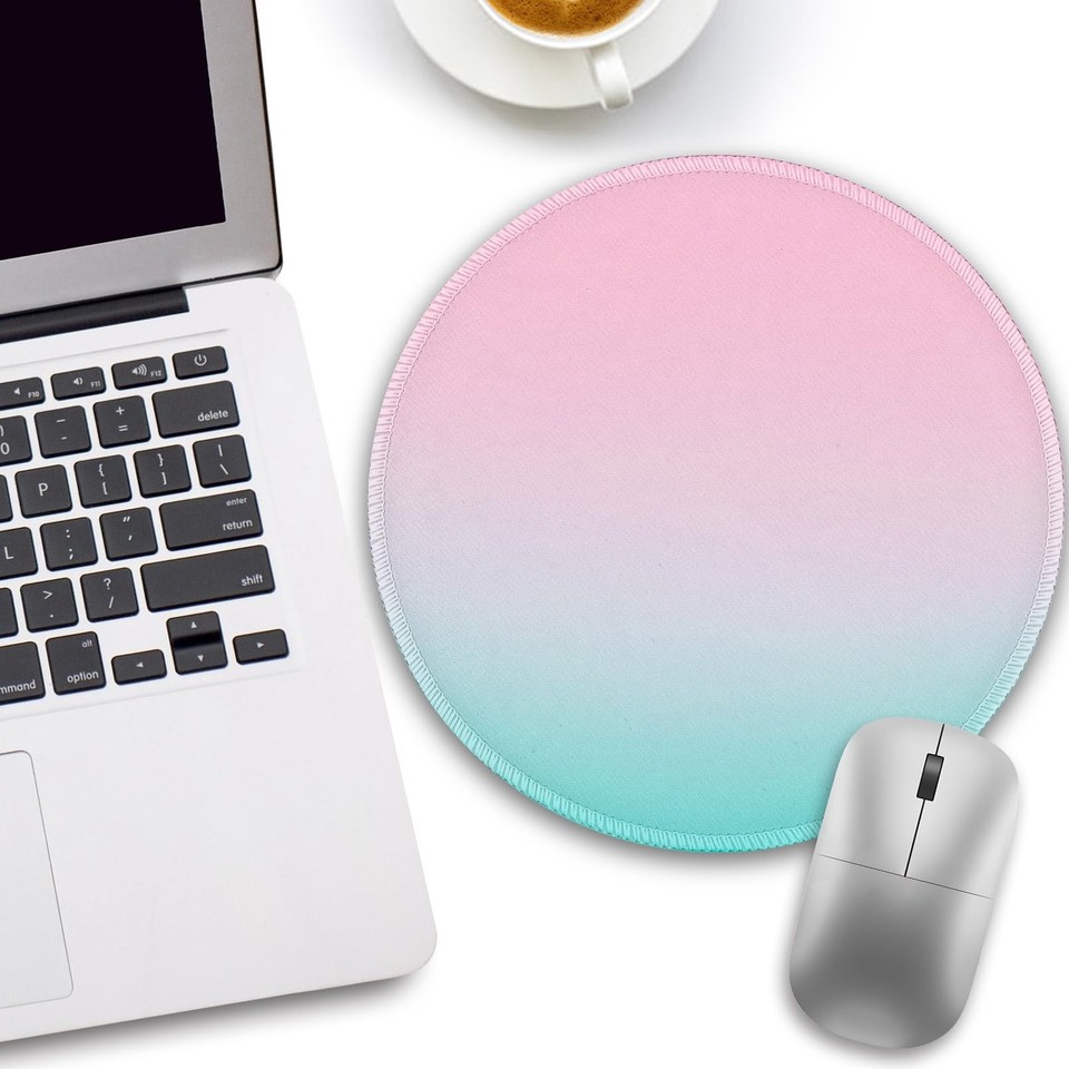 Gradient Blue Pink Work Mouse Pad Small Round Mouse Pads for Desk Mini ...