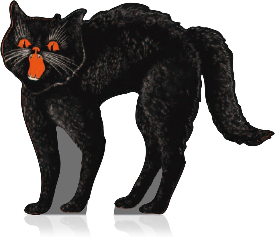 4 Feet Vintage Halloween Black Scratch Cats Stand up Cardboard Cutout ...