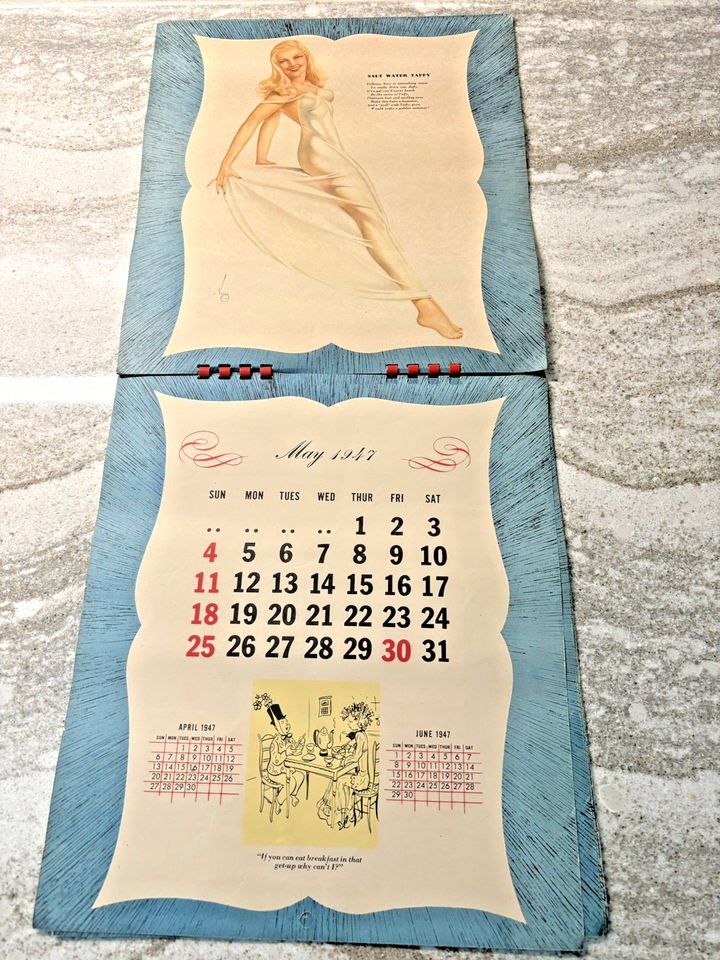 1947 Vintage ESQUIRE'S VARGA CALENDAR YEAR BOOK with 12 PIN UPS!! RARE ...