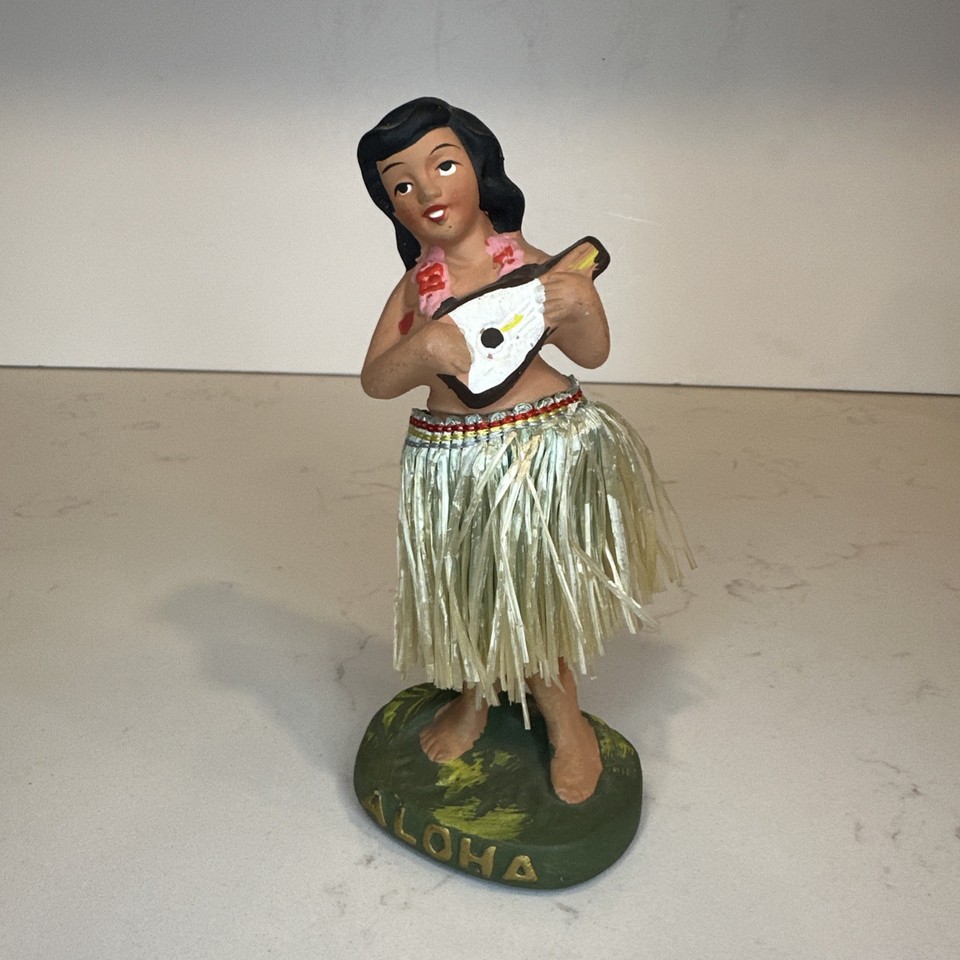 1940/50s Hawaiian hula girl bobble figure dancer japan aloha Nodder ...