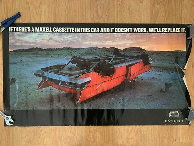 Vintage 70s - 80s Maxell Tape Poster -- Red Car | eBay