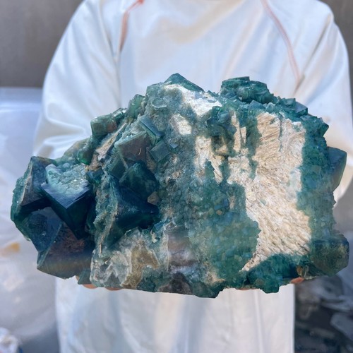 11.6lb NATURAL Green Cube FLUORITE Quartz Crystal Cluster Mineral ...