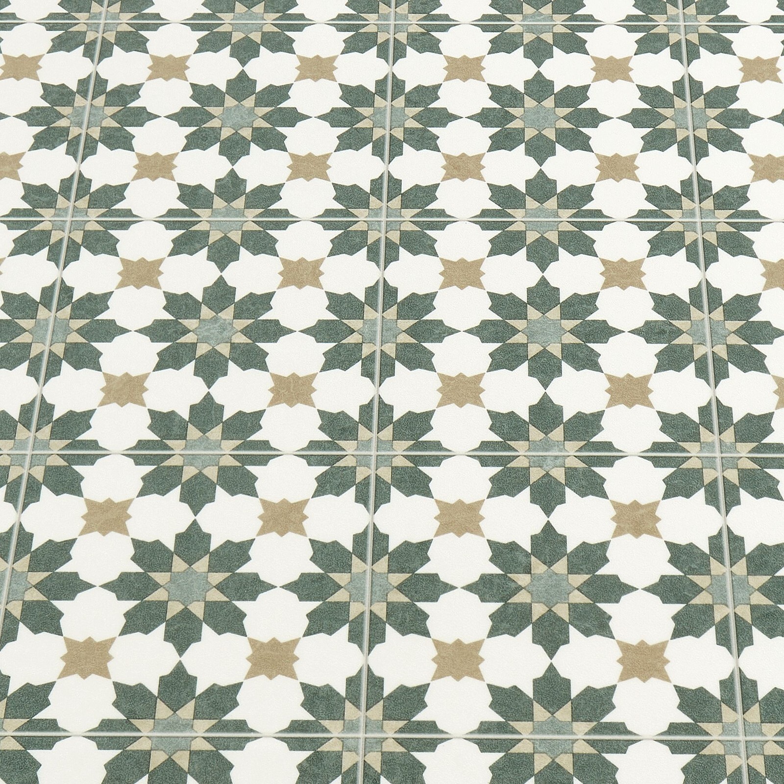 Green Tile Lino Flooring Morrocan Stone Effect Conservatory Bathroom ...