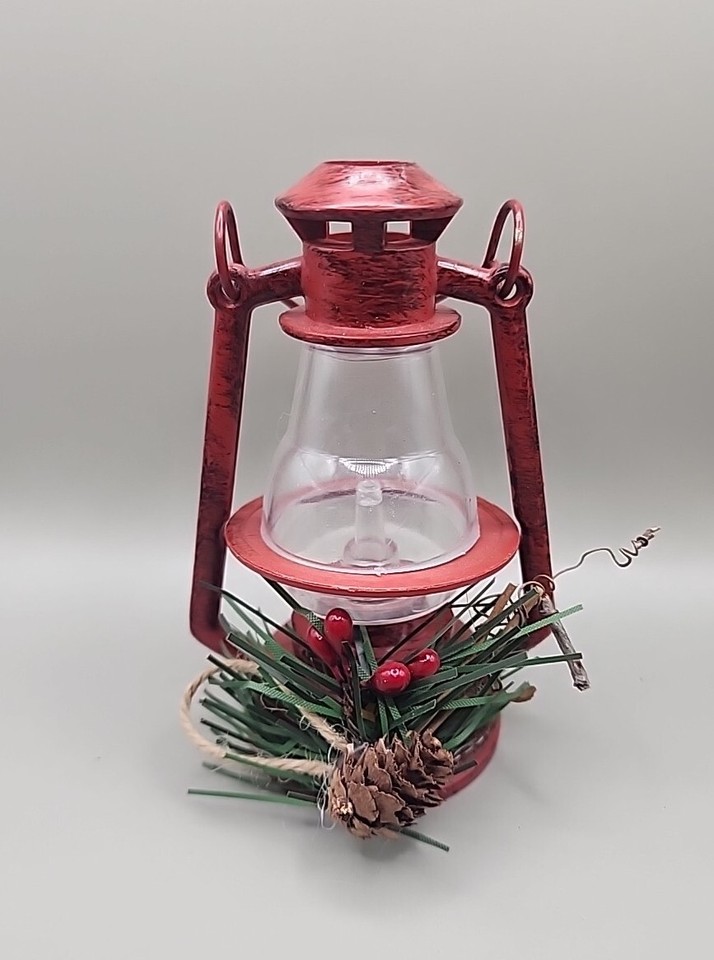 Christmas Ornament Lantern Red Plastic Pine Cone Lantern Decoration | eBay