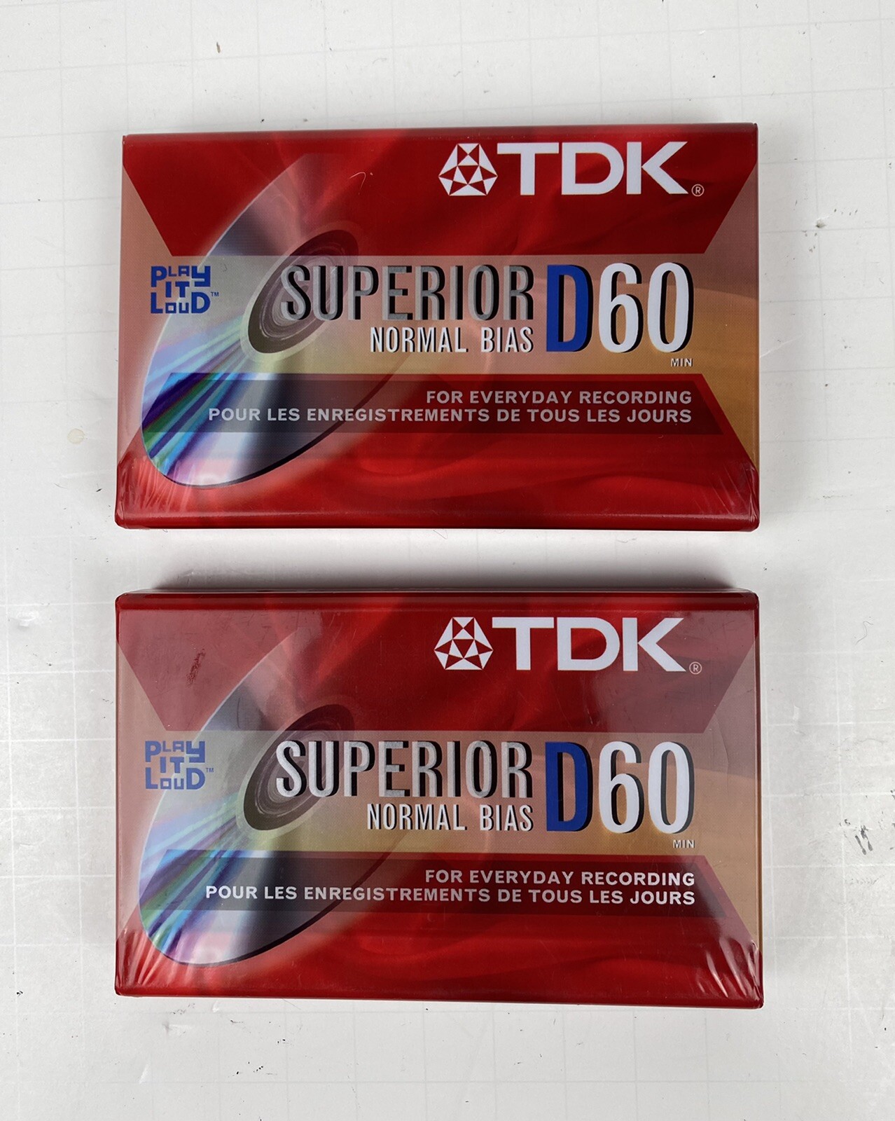 TDK D60 Superior Normal Bias Blank Cassette Tapes Lot of 2 Sealed ...