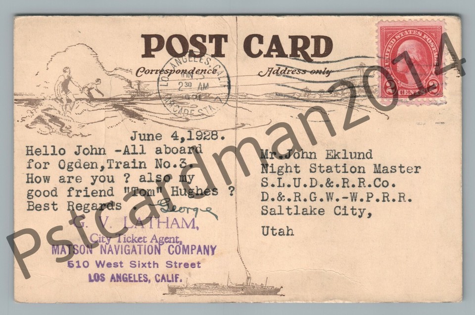 SS Matsonia—San Francisco to Hawaii SURFING Antique Steamer Matson Los ...