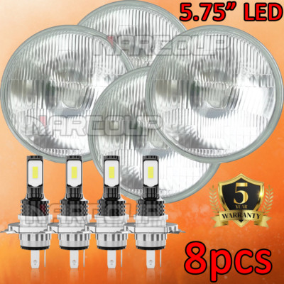 4Pcs 5.75" inch Round LED Headlights High-Low Beam for Jaguar XJ6 XJS ...