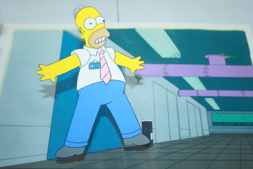 The Simpsons Original Animation Production Cel Art Homer Simpson At ...