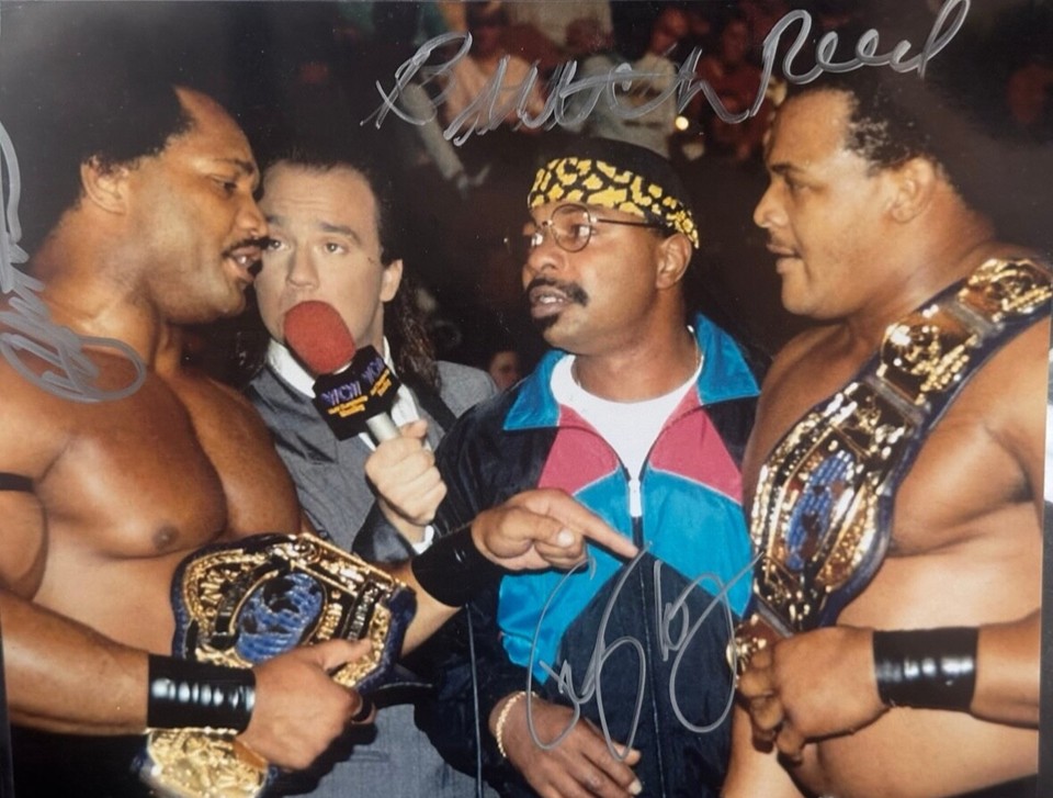 RARE TRIPLE SIGNED 8x10 RON SIMMONS BUTCH REED TEDDY LONG WCW 8x10 ...