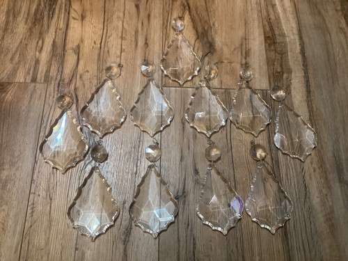 11 vintage FrenchCut Glass Prisms Chandelier Pendalogues 5 Inches plus ...