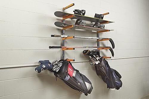 Bora Wood and Lumber Storage Metal Rack with 6-Level Wall Orange ...