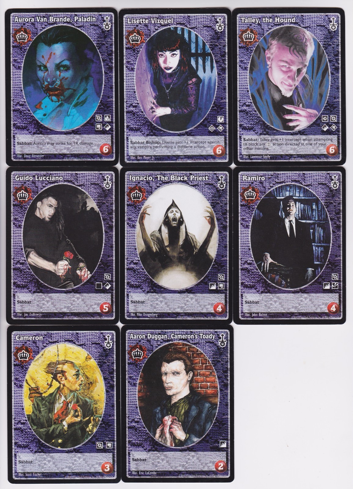 Lasombra Small/Mid Cap Crypt Lot G2 8x Vampires V:TES VTES Vampire CCG ...