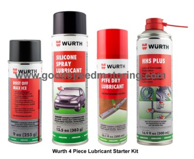 Wurth Lubricant Kit - HHS Plus, PTFE Dry Lubricant, Silicone Spray ...