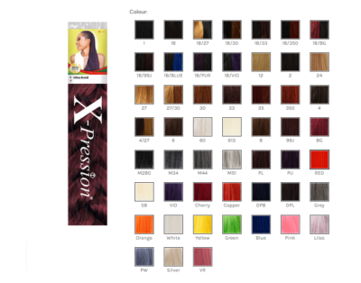 Xpression Hair Color Chart Xpression Ultra Braid Pre Stretched