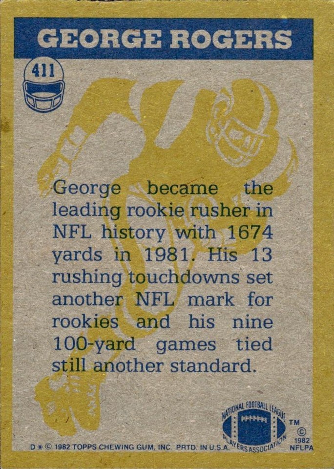 GEORGE ROGERS CARD #411 BUY ANY 2 ITEMS FOR 50% OFF B212R4S4P48 | eBay