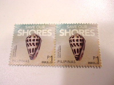 Philippines stamp - Save our Shores. 1 peso. 2020. Pair. Mint NH. | eBay