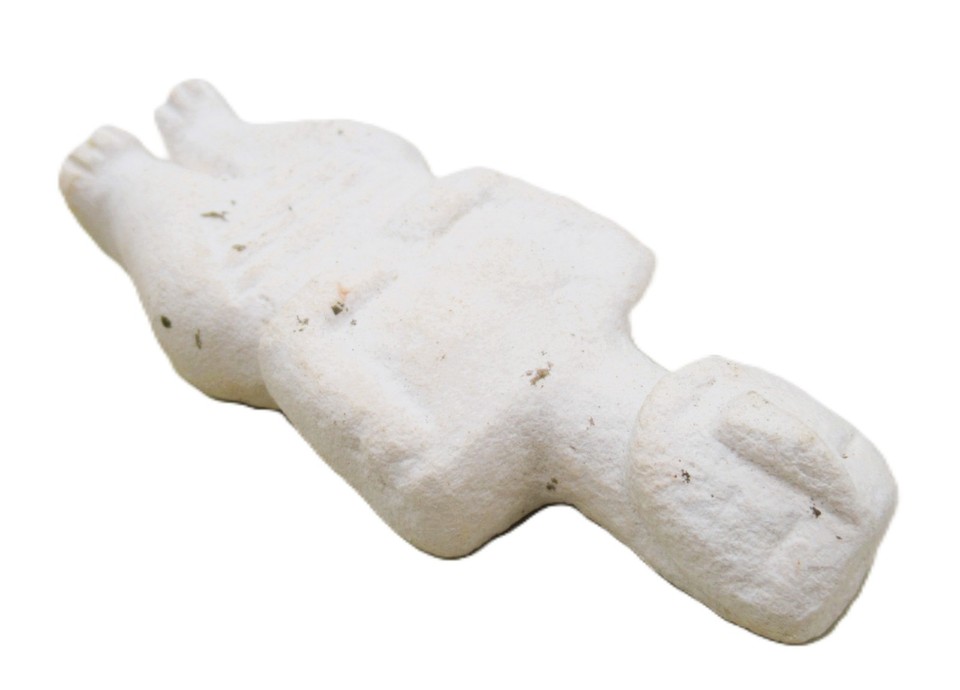 RARE ANCIENT CYCLADIC STONE CARVED IDOL CROSSED ARMS 3000BCE PRE AEGEAN ...