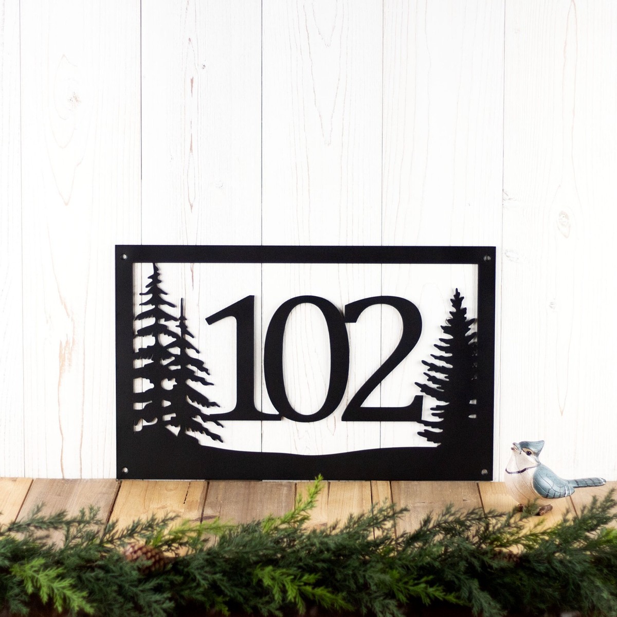Rustic Wood House Number Signs