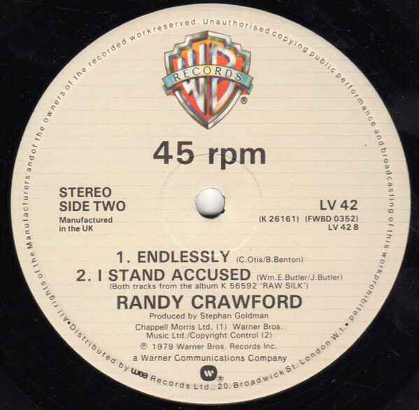 Randy Crawford - Tender Falls The Rain - UK 12" Vinyl - 1980 - Warner ...