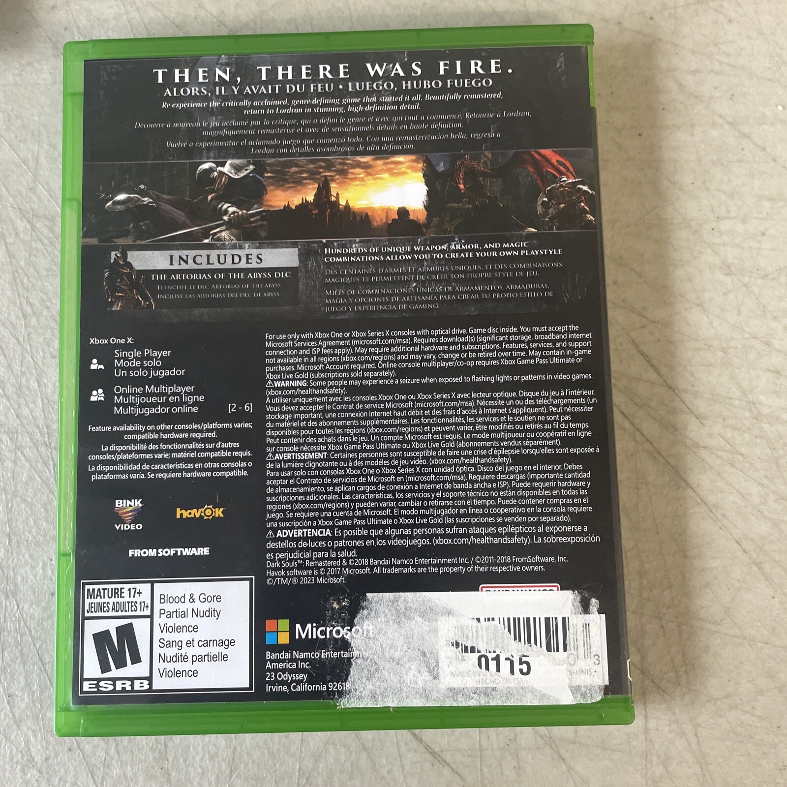 Dark Souls: Remastered (Microsoft Xbox One, 2018) 722674220903 | eBay