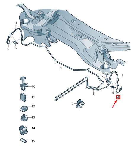 NEW VOLKSWAGEN CADDY 2K MK3 REAR LEFT BRAKE LINE 2K0611763D | eBay