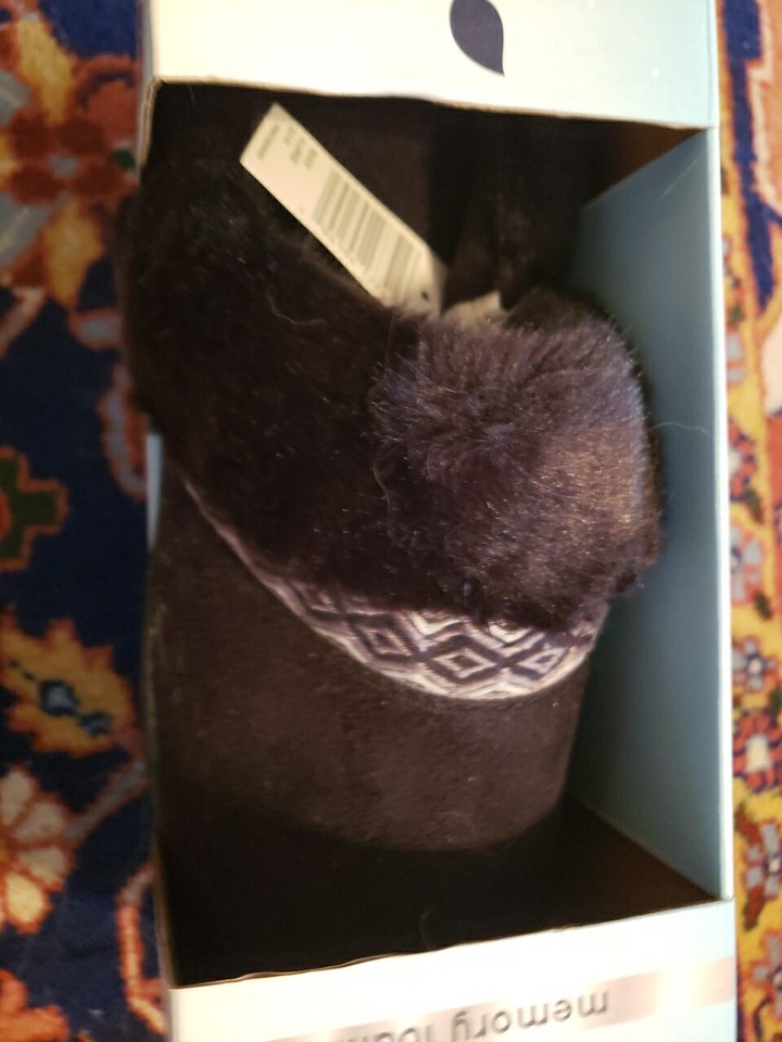 Isotoner Women's Eco-Comfort Memory Foam Faux Fur Erica Hoodback ...