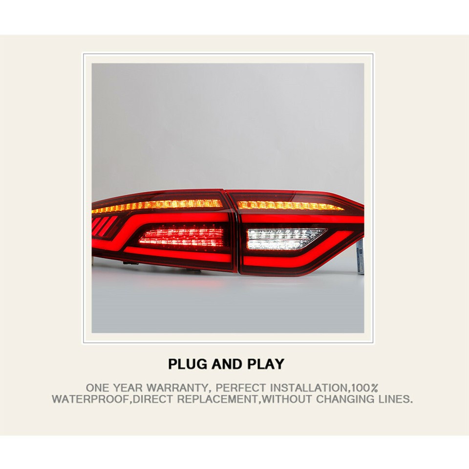 For Toyota Corolla Red LED Tail Lights Sequential Replace OEM Rear Lamp ...