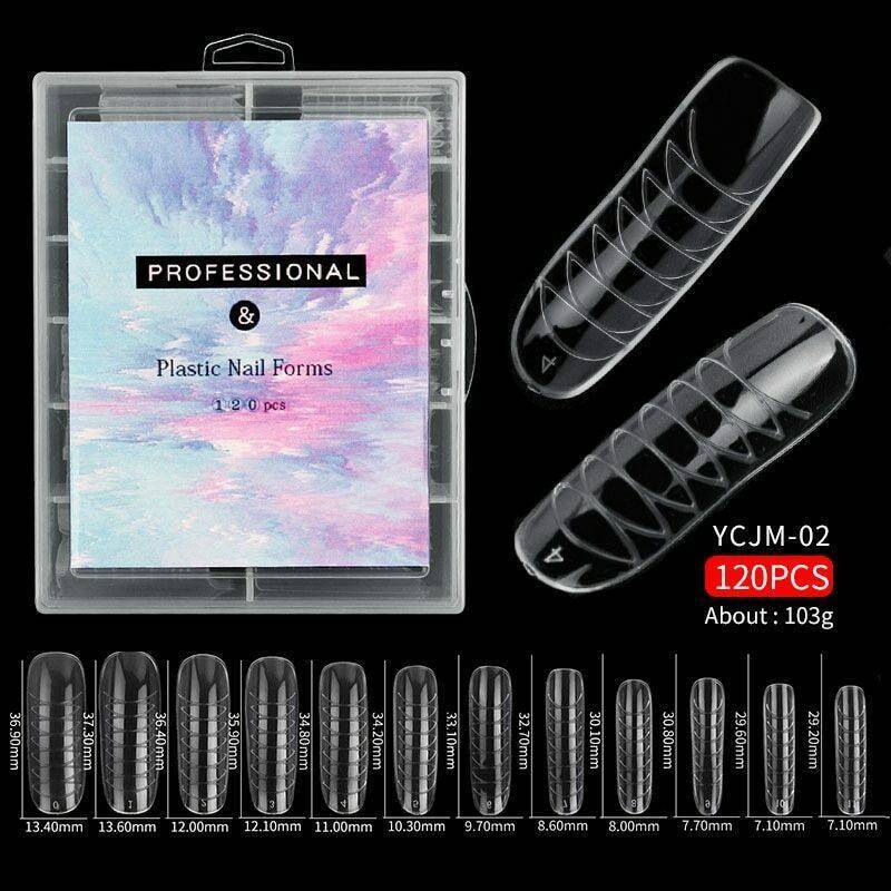 120Pcs Dual Forms Gel Mold Tips Full Cover Nail Quick Building Nail ...