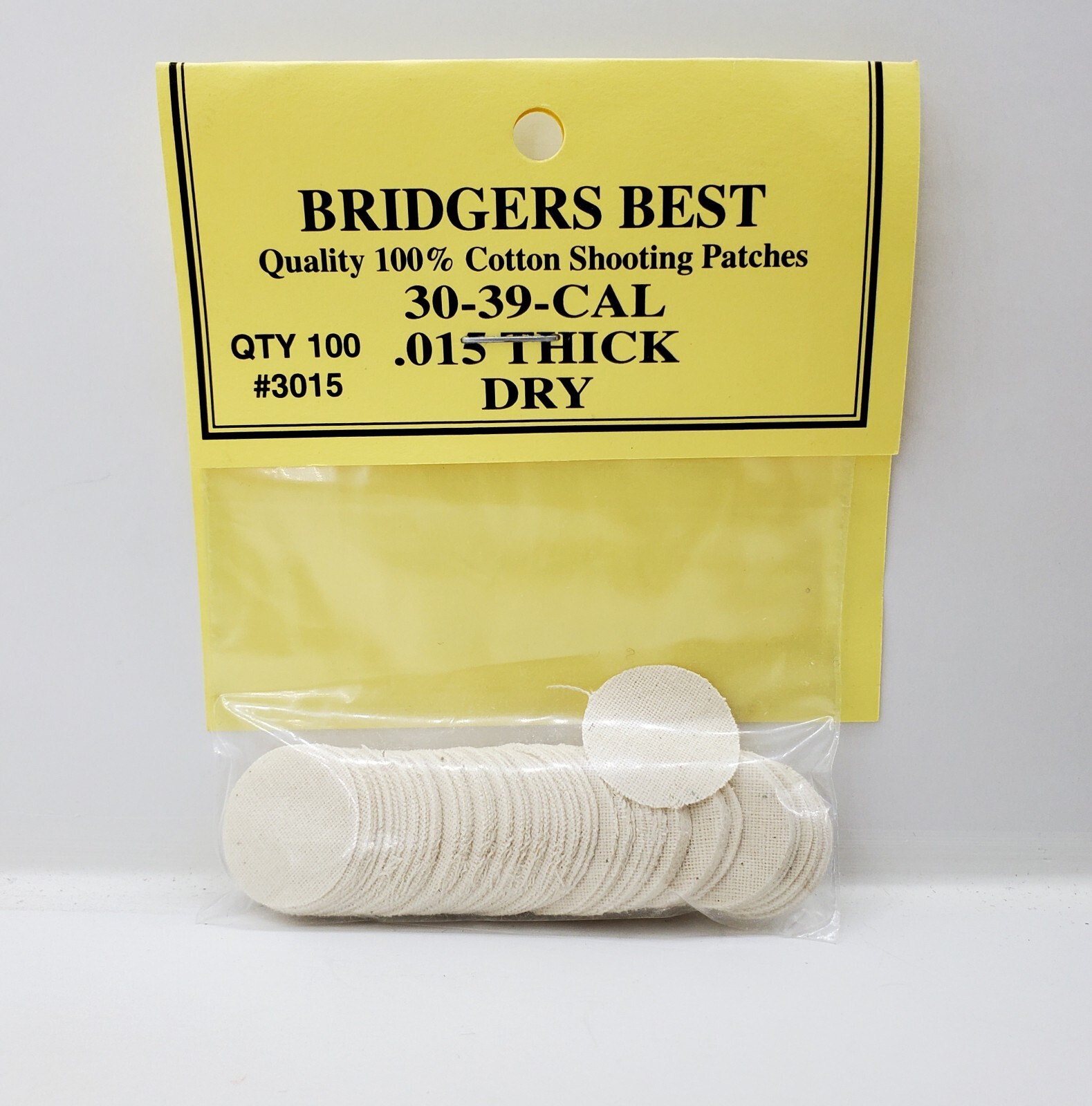 Bridgers Best Shooting Patches 100% Woven Cotton .30-.39 Cal .015 ...