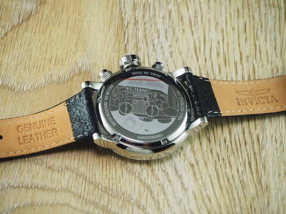 New Invicta Men's Bomber Limo Jeep 1837 Vintage Chrono Black Leather SS ...
