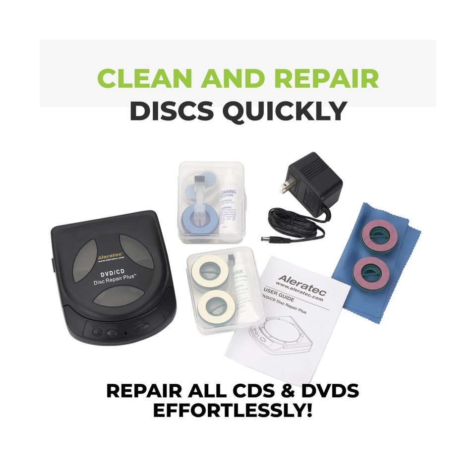 Aleratec Motorized DVD CD Cleaner Disc Repair System - Scratch Remover ...
