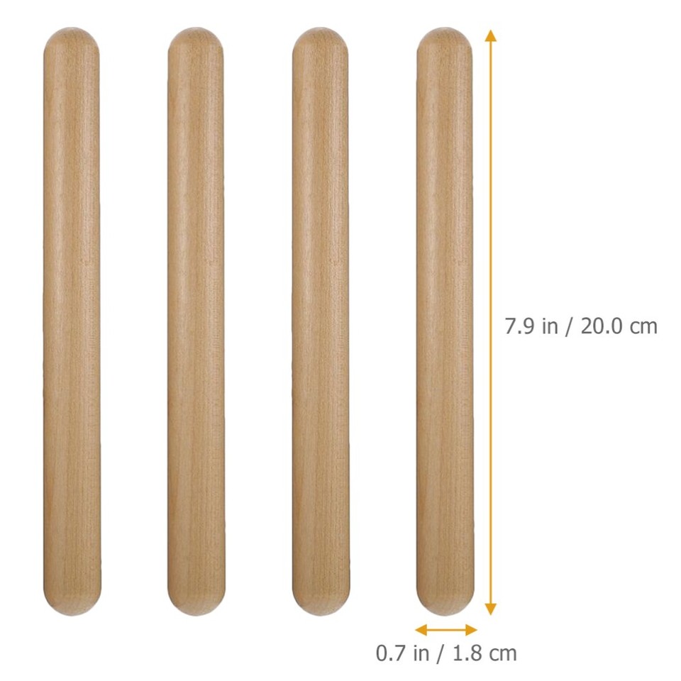 4 Pcs Log Batting Child Preschool Percussion Instrument Wooden Hand ...