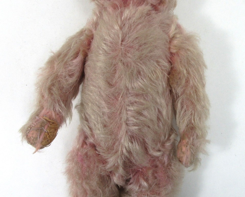 VINTAGE PINK MOHAIR TEDDY BEAR ARTIST? NO TAGS JOINTED EXCELSIOR FILL ...