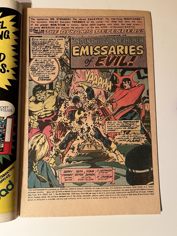 The Defenders #42 (Marvel Comics December 1976) | eBay UK