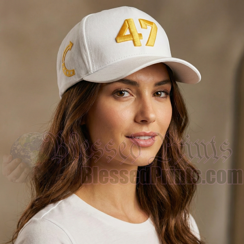 Charlie Kirk 47 White Gold Hat TPUSA Turning Point USA Adjustable Cap ...